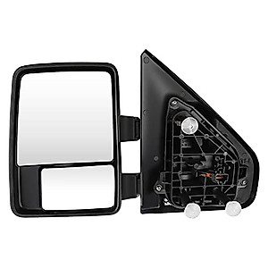 ORTUS UNI Power Heated Puddle Light turn Signal Towing Mirrors Pair (ABS,Black)