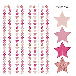 Hot-Pink Rose-Gold Party Decorations Garland - 62ft Twinkle Little Star Hanging Streamers Banner,Birthday Wedding Bridal Baby Shower Bachelorette Engagement Valentines Day Decor Hugtmr