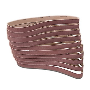 WEN 6307SP120 120-Grit 1/2 x 18" Sanding Belt Sandpaper (10 Pack)