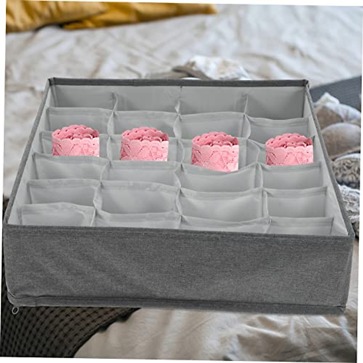 Cabilock 3pcs Fabric Sock Box Dresser Divider Hanging Drawers for Closet Clothing Storage Box Panty Organizers Clothing Organizer Sock Organizer Drawer Organizer for Clothing Sock Divider