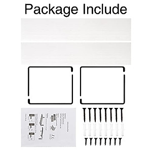 Godimerhea White Floating Shelves for Wall, Modern Wall Mounted Set of 2,Neutral Wooden Storage Decorative Hanging Shelf with Black Metal Brackets for Bathroom Living Room,Kitchen