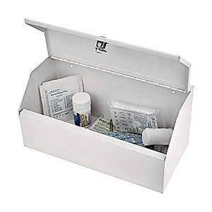 AdirMed Locking Drug Cabinet (White) Medicine Cabinet with Pull-Out Shelf & Document Pocket (Red) Bundle