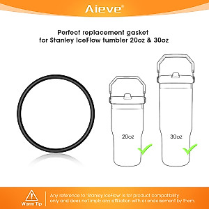 AIEVE 4 Pack Silicone Lid Seal Replacement Gasket Compatible with Stanley IceFlow Tumbler Cup 20oz & 30oz
