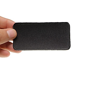 Black 4 Inch Rectangular Blank Patch - by Ivamis Trading - 4x2 inch - Twill Fabric - Paper Backing - Embroidered and Laser Cut Borders