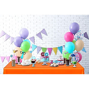 DecorRack 6 Pack Rectangular Tablecloths BPA-Free Plastic, 54 x 108 inch, Dining Table Cover Cloth, Orange (6 Pack)