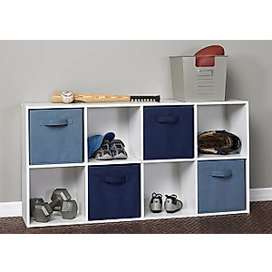 ClosetMaid Cubeicals 8 Cube Storage Shelf Organizer Bookshelf Stackable, Vertical or Horizontal, Easy Assembly, Wood, White