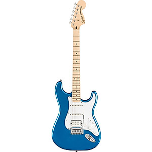 Fender Squier Affinity Stratocaster HSS - Lake Placid Blue Bundle with Frontman 10G Amplifier, Instrument Cable, Gig Bag, Strap, Picks, and Austin Bazaar Instructional DVD