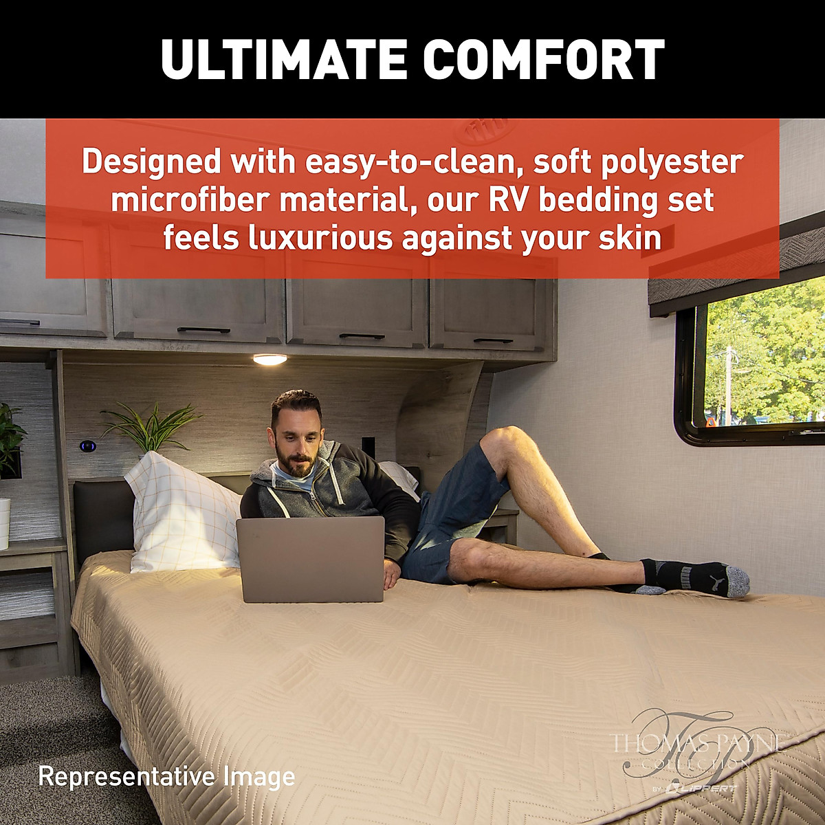 Lippert Easy Zzzs™ RV Bedding Set - King, Tan