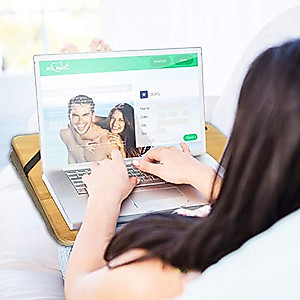 Oversized Lap Desk,wishacc Portable Bamboo Lap Desk Tray for Home Office (Fits up to 17.3” Laptop)