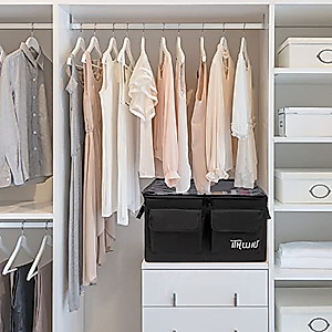 ITHWIU Shoe Storage Organizer for 16 Pairs of Shoes with Transparent Cover & Adjustable Dividers for Shoes, Blankets, Handbags, Linen, Clothing, Black