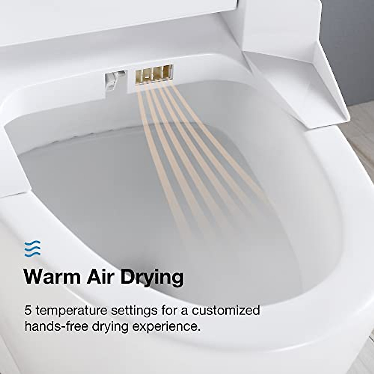 OVE Decors Yosemite Smart Toilet with Integrated Bidet Seat, Heated Seat with Auto Flush and Warm Water and Multi Function Remote Control, White