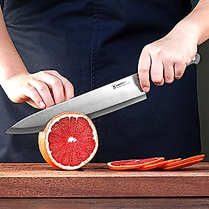 Humbee - Chef Knife 8 Inches - Stainless High Carbon Steel Full Tang Blade for Pro and Personal Use Ergonomic Handle Comfortable Grip