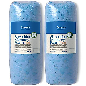 Amorstra Bean Bag Filler Shredded Memory Foam Filling 10 Pounds, Pillow Stuffing Bean Bag Refill Material for Pouf Ottoman Couch Cushion Dog Bed Stuffed Animals and Art Crafts - Blue