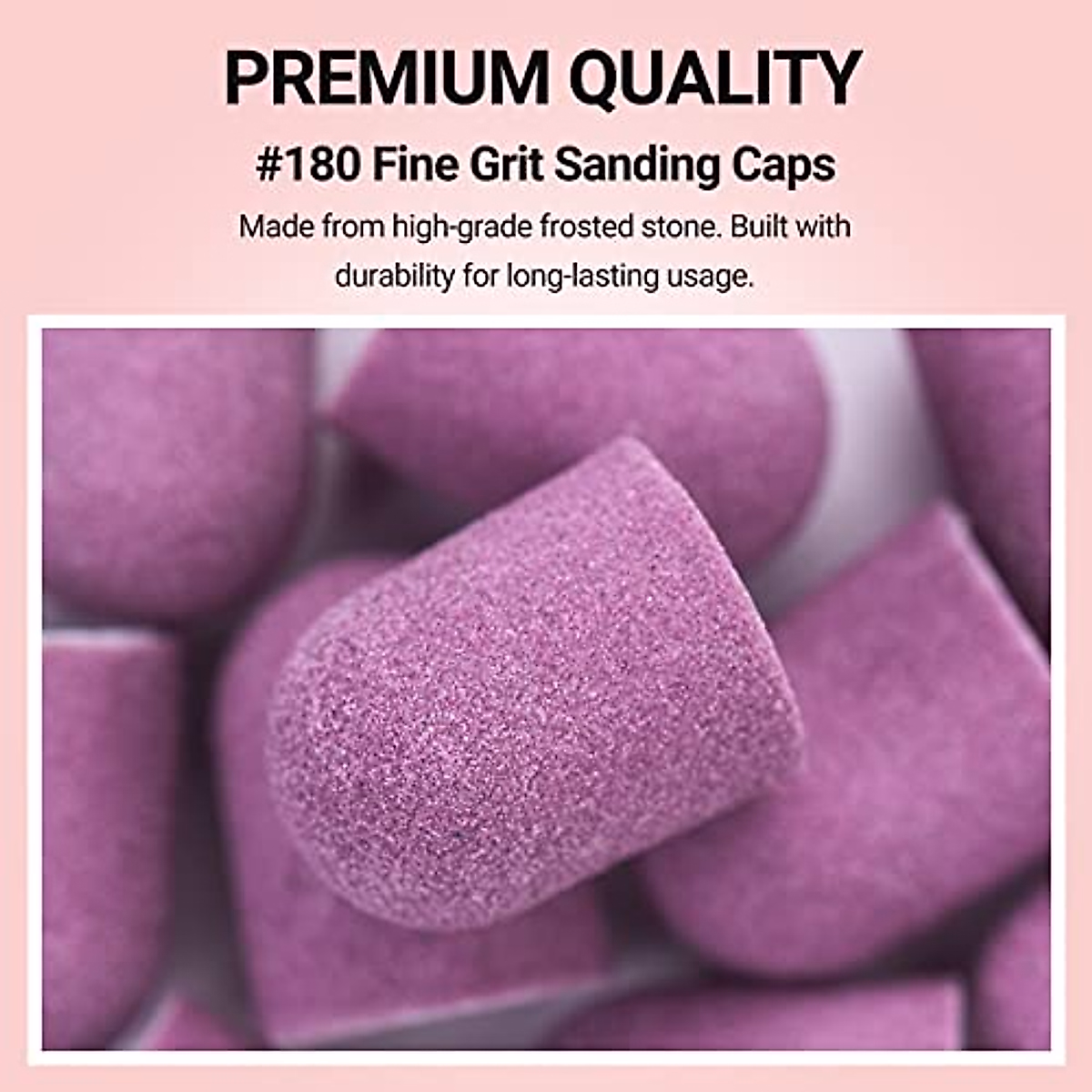 MelodySusie 10 Pcs Nail Sanding Caps Nail Drill Bits 180 Fine Grit for Foot File Callus Remover Manicure Pedicure Nail Polishing Burr Home Salon, Purple (10mm)