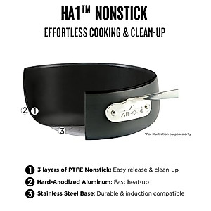All-Clad HA1 Hard Anodized Nonstick Fry Pan 12 Inch Induction Oven Broiler Safe 500F, Lid Safe 350F Pots and Pans, Cookware Black