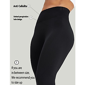 HIGORUN Women Seamless Leggings Smile Contour High Waist Workout Gym Yoga Pants Carbon Black M