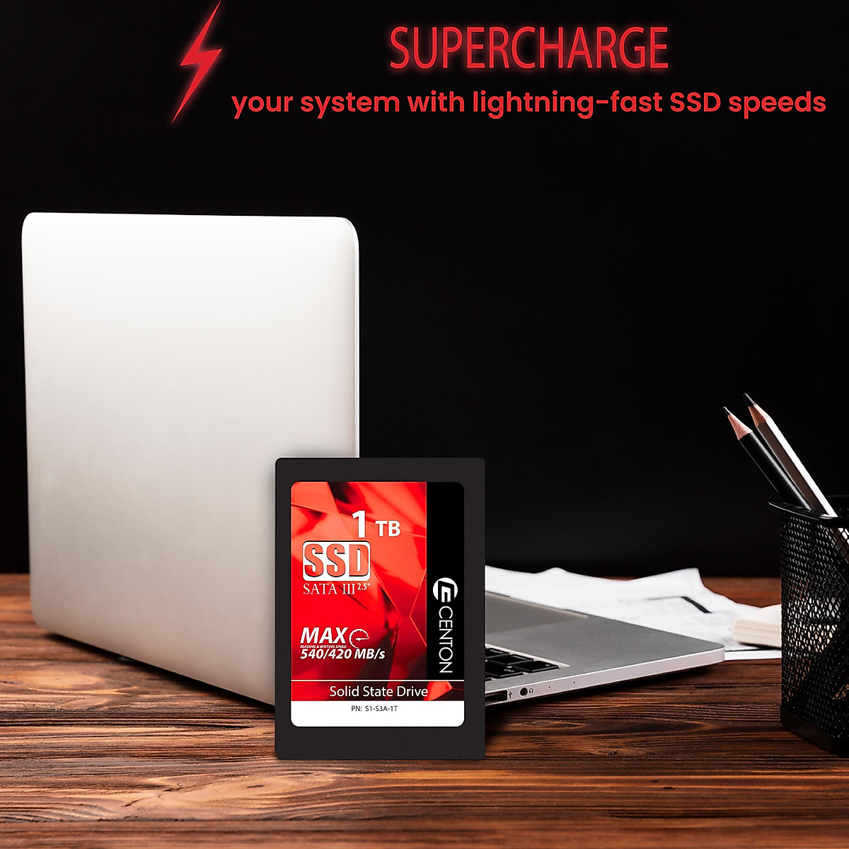 Ceton Electronics MP Essential 1TB Hard Drive, SSD SATA III, 2.5” Solid State Drive, Internal Hardrives