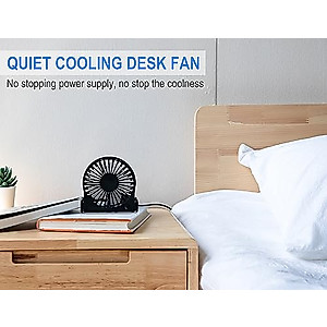 PELANZENHAU Small Table Fan - USB Powered Mini Desk Fan with 3 Powerful Speed & 360° Collapsible, Portable Little Cooling Fan Folding and Tilt Design for Travel Dorm RV Office Camping Bedroom