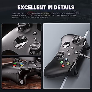 SZDILONG Wired Controller for Xbox Series X|S, Xbox One, Windows 10 and above, PC Controller with 3.5 mm Audio Jack, Black