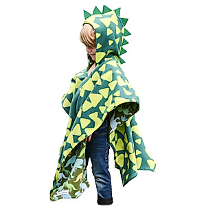Birdy Boutique Car Seat Poncho for Kids – Safe to Use Over Seat Belts – Reversible Warm and Cozy Blanket – Easy on Easy Off and Doesn’t Impact Car Seat Performance – Green Dinosaur – One Size