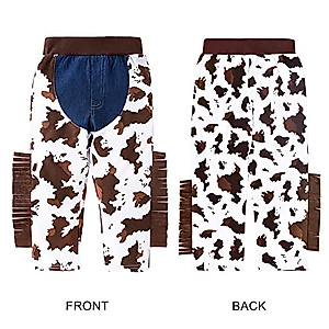 ZZIHAN Kids Cowboy Costume Chaps Vest for Boys Role Play Cowboy Cowgirl Hat Bandanas Sunglasses Dress up Accessories for Toddlers Boys Girls Birthday Party Halloween Christmas Cosplay Gift 3-5T