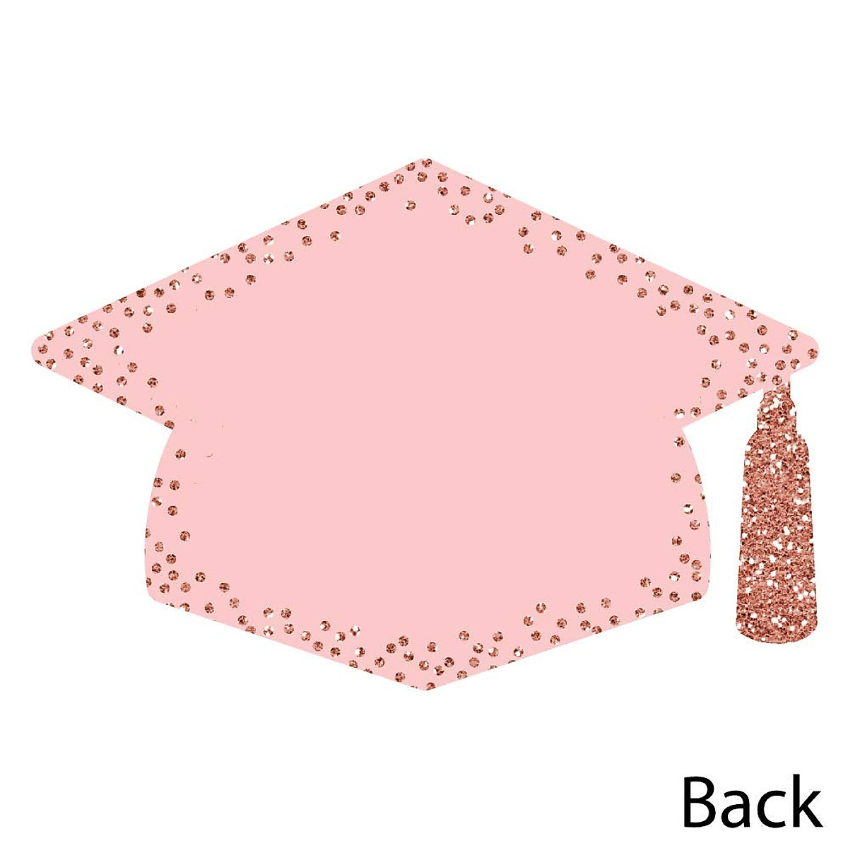 Big Dot of Happiness Rose Gold Grad - Shaped Thank You Cards - Graduation Party Thank You Note Cards with Envelopes - Set of 12