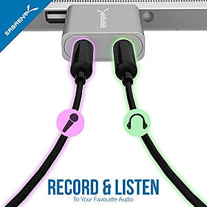 SABRENT Aluminum USB External Stereo Sound Adapter for Windows and Mac. Plug and Play No Drivers Needed. [Silver] (AU-EMAC)