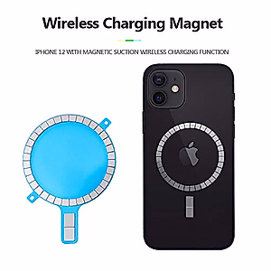 Mag Safe Case Magnet Sticker XZC 2Pcs Strong Magnetic Wireless Charging Magnet Mag Safe Sticker Magnet Circle for iPhone 12 Pro Max 12 Mini 11 Xs Xr 8 Mobile Phone Case