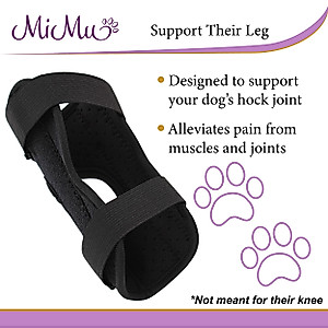 MiMu Rear Dog Leg Brace - 2pk Canine Hock Brace for Small to Medium Sized Dogs - Recovery Dog Hind Leg Support Brace