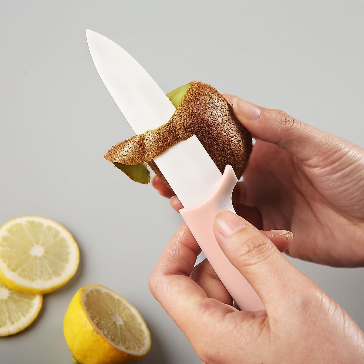 YSTKC Ceramic Fruit Knife 4 Inch Ceramic Knife Kitchen Pink Ceramic Knife Sharp Ceramic Paring Knife with Handle for Mother's Day Father's Day Christmas Wedding Gifts Birthday Gifts Thanksgiving