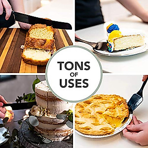 House & Cubby Cake Knife and Server Set - Black Cake Cutting Set for Anniversary, Engagement, Birthday Parties - Elegant Wedding Cake Knife & Cake Serving Set - Black Wedding Knife