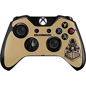 Skinit Decal Gaming Skin Compatible with Xbox One Controller - Officially Licensed College Purdue Gold Signature Logo Design
