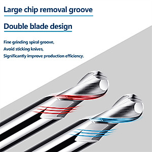 VIEUE Drill Bits 2-Flute Ball End Mills Carbide Tools CNC Mills Thread Drills Metal Engraving Drills Helical Mills (Cutting Edge Length : 4x17x45)