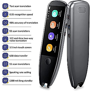 Pen Translation Device, scanning Translation Reading Pen - multilingual Dictionary Pen with Bluetooth/Wi-Fi/AI Voice Assistant| Scan Text and translate | Speak and translate - Wireless and Offline