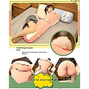 MUPI Long Plush Cute Body Pillows Cuddle Pillow Sleeping Big Pillows for Bed Kids Body Pillow Animal Shaped Pillow Boyfriend Pillow Toy Gift for Girlfriend （Bear 27 Inch ）