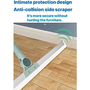 Retractable Silicone Floor Scraper, Home Bathroom Toilet Sweeping Wiper Artifact, Household Sweep, No Sticky Hair Broom (52CM)