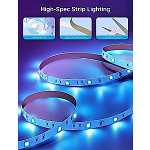 Govee 100ft LED Strip Lights, Bluetooth RGB LED Lights with App Control, 64 Scenes and Music Sync LED Strip Lighting for Bedroom, Living Room, Kitchen, Party, ETL Listed Adapter