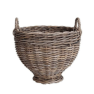 Creative Co-Op Woven Rattan Storage, Natural Basket