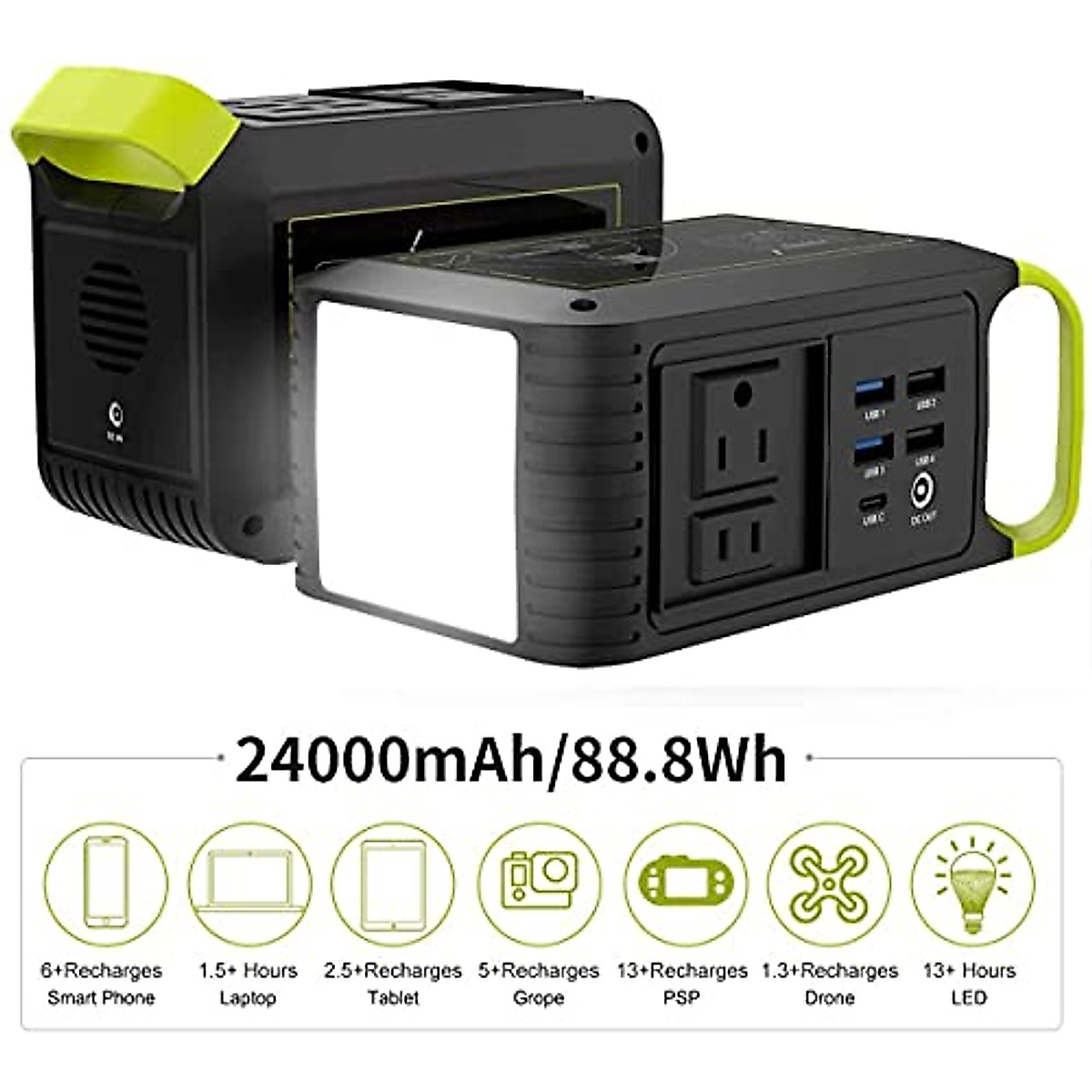 MARBERO Portable Power Station with Solar Panel Kit Solar Generator Included 110V Laptop Charger for Outdoor Home Camping Emergency RV