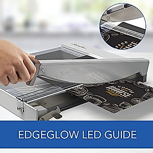 Swingline Paper Cutter, Guillotine Trimmer with EdgeGlow LED Cut Guide and Tempered Glass Surface, 12" Cut Length, 25 Sheet Capacity, ClassicCut 1225G (G7010005)