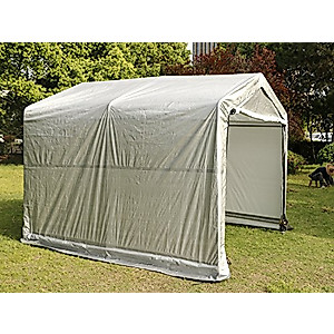 WALCUT Carport Garage Car Canopy Tent for Patio Garden Storage Large Portable Heavy Duty Grey 10 x 10 x 8 Feet Peak Roof Auto Shelter Outdoor Sheds