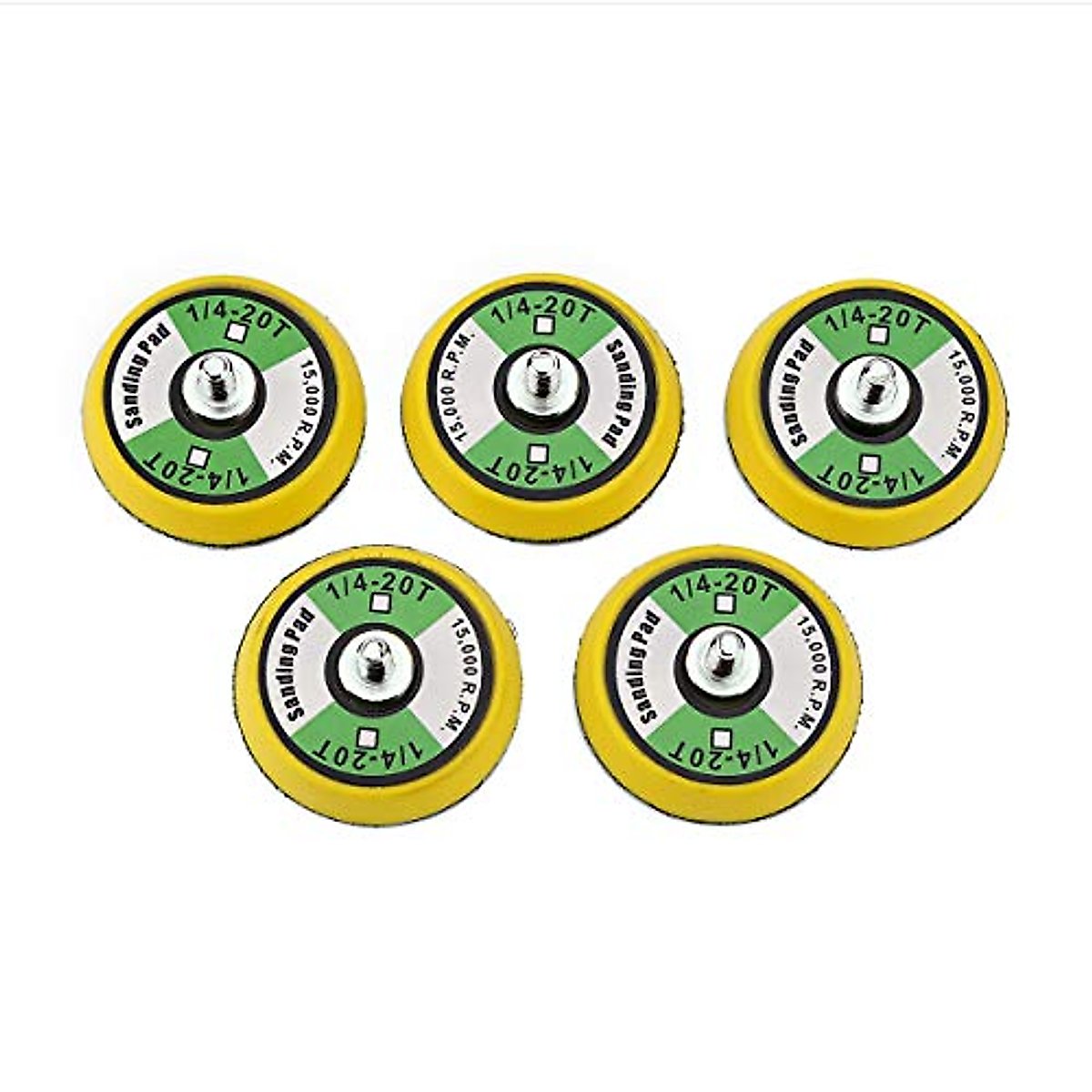 Ouya 5PCS 2" 1/4"-20 Thread Hook and Loop Backing Pad Buffing Plate for Air Sander and Dual Action Car Polisher