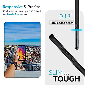 TUDIA DualShield Designed for LG V40 ThinQ Case, [Merge] Shockproof Military Grade Drop Protection Dual Layer Slim Protective Case Cover - Matte Black