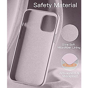 LEOMARON Compatible with iPhone 12 and iPhone 12 Pro Case 6.1 inch, Liquid Silicone Full Body Protection Cover Case with Soft Microfiber Cloth Lining for iPhone 12 and iPhone 12 Pro 2020, Lavender