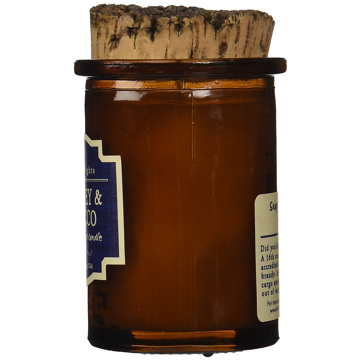 Northern Lights Candles Whiskey and Tobacco Spirit Candle, 5 oz, Amber