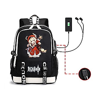 TTBRAND Joyee Hot Game Genshin Impact Cosplay Backpack with USB Charging Port for Teen. (Klee)