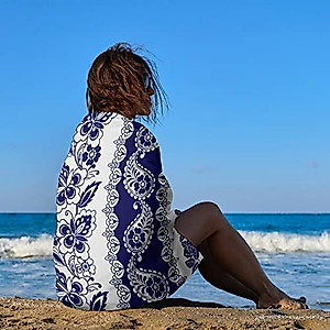 My Little Nest Bath Towels Soft Absorbent Bathroom Towel Lace Bohemian Floral Paisley Stripes Quick Dry Bath Towel Large Shower Towels Lightweight Hand Towels 31" x 51"