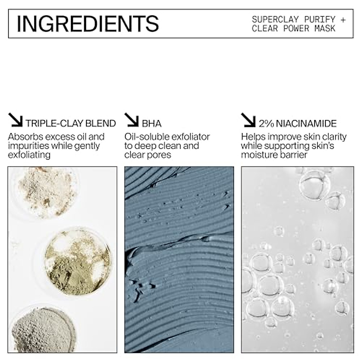 Youth To The People Superclay Purify + Clear Power Mask, Full Size (2 fl oz), Pore Clearing Clay Mask, Absorbs Excess Oil, Exfoliating Salicylic Acid, 2% Niacinamide, Kombucha Black Tea, Vegan