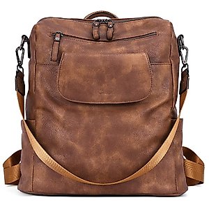 CLUCI Leather Backpack for Women Large Backpack Purse Convertible Travel Fashion Designer Ladies Shoulder Bags