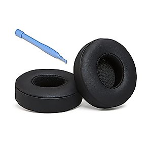 Premium Replacement Solo 3 Ear Pads/Solo 2 earpads Cushions. Compatible with Beats Solo 3 Headphones/Beats Solo 2 Headphones (Black). Premium Protein Leather | High Density Foam | Extra Thick